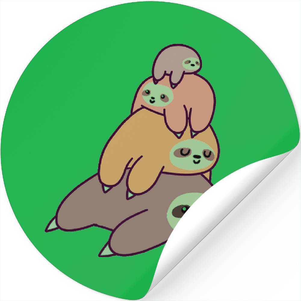 Cute Animated Sloths Stickers