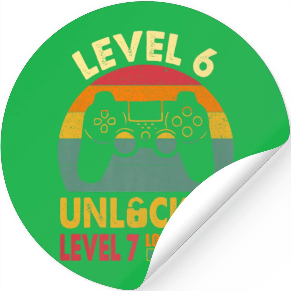 Level 6 Unlocked Birthday Funny Boy 6 Years Old Vi Stickers