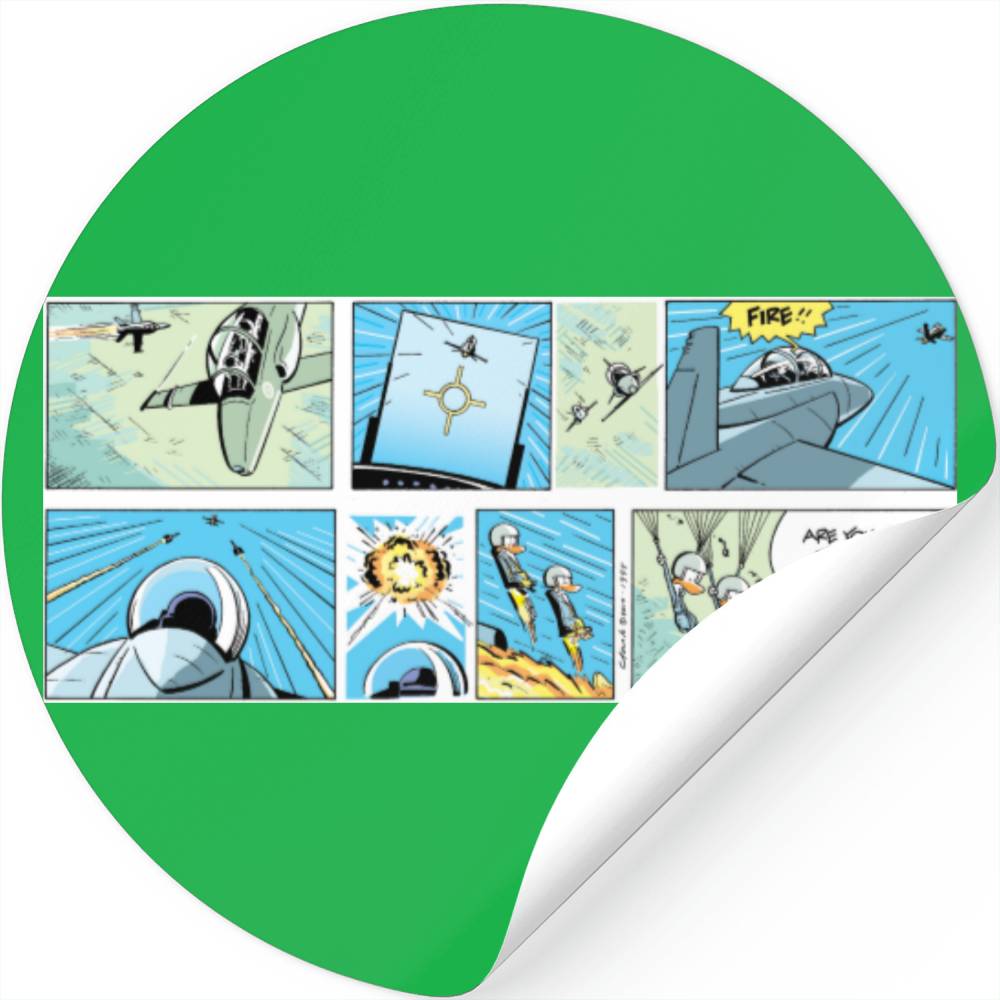 Funny Fighter Jet Flight Sim Comic Stickers