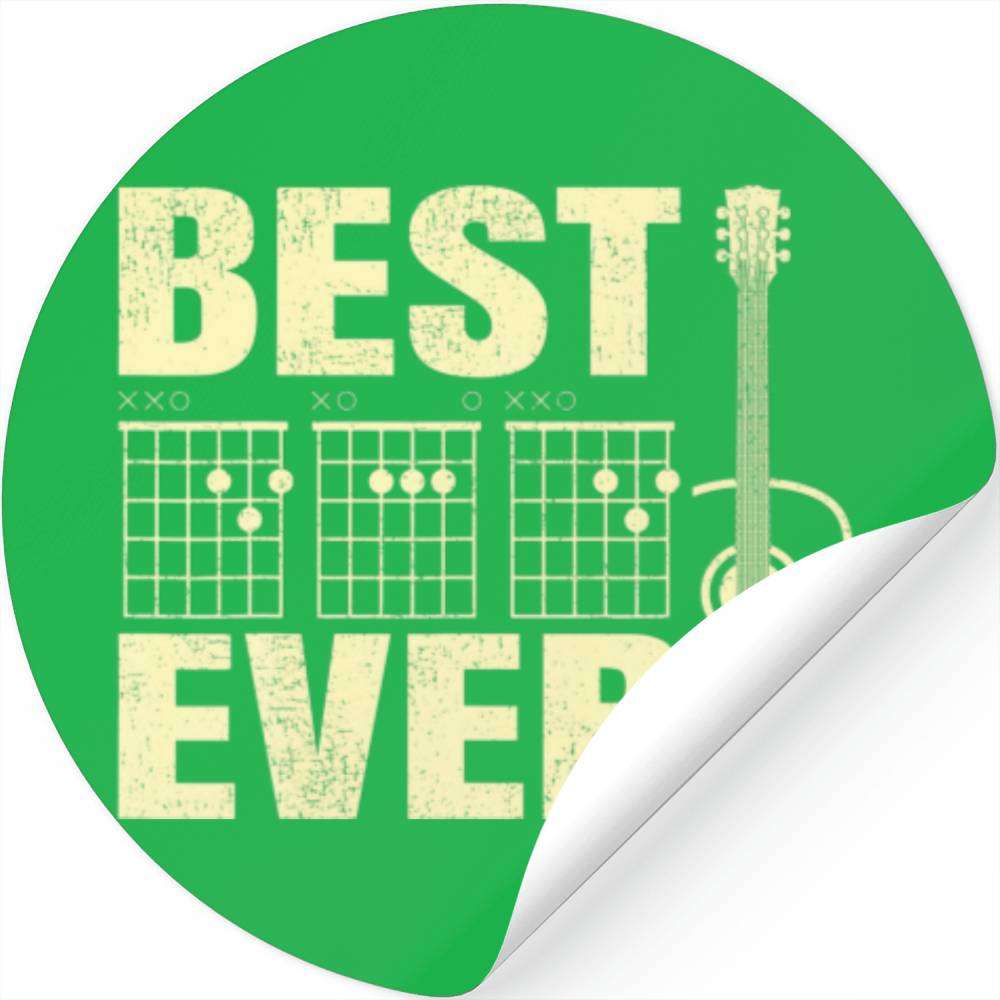Mens Guitarist Father Best Dad Ever DAD Chord Guit Stickers