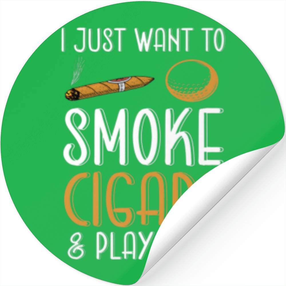Beer Cigars Golf And Freedom Cigar Love Golfer Jok Stickers