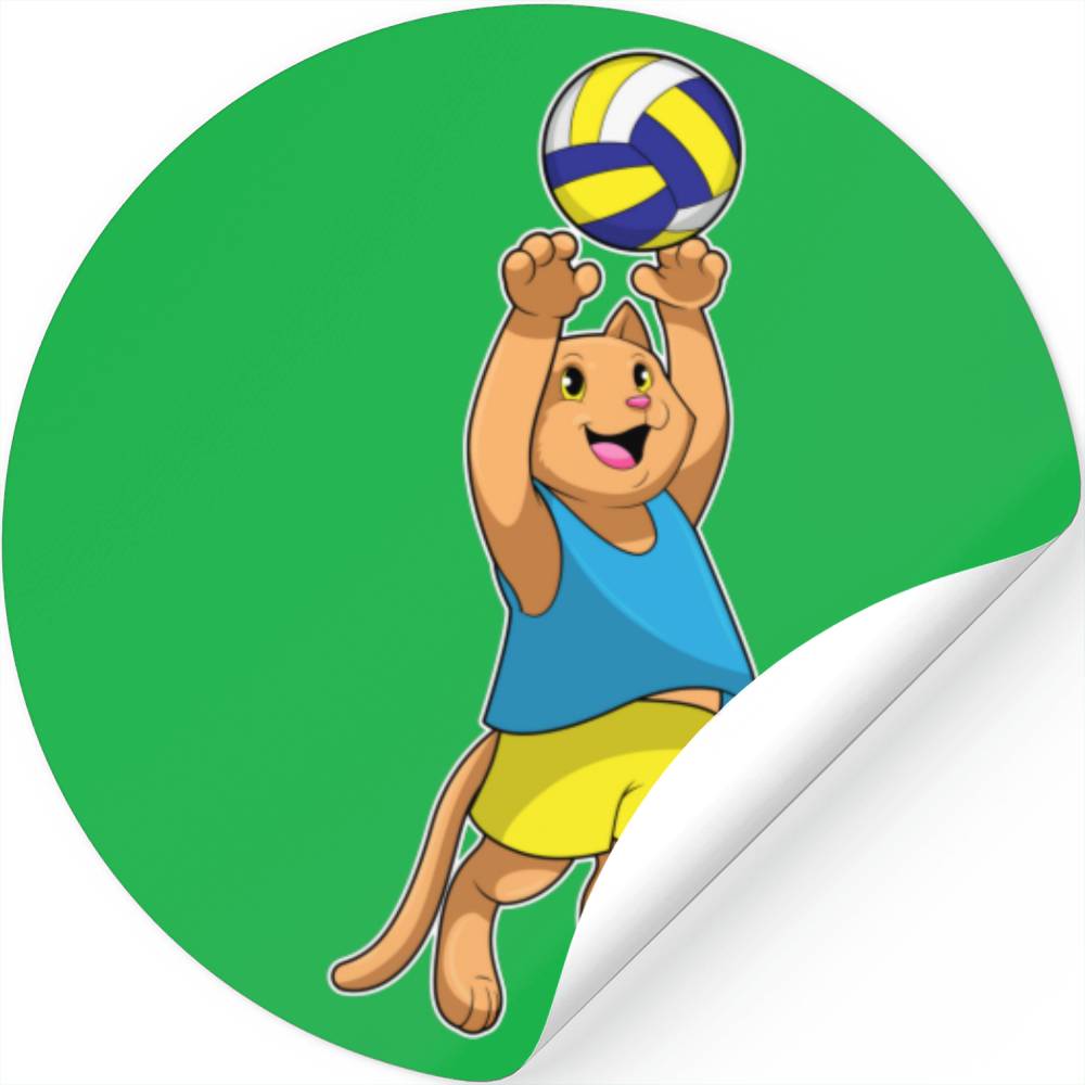 Cat As Volleyball Player With Volleyball Stickers