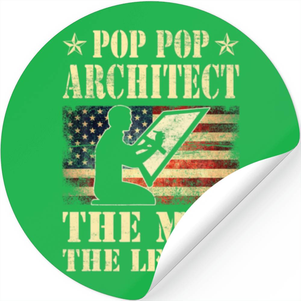 Mens Pop Pop Architect The Man The Legend Men Fath Stickers