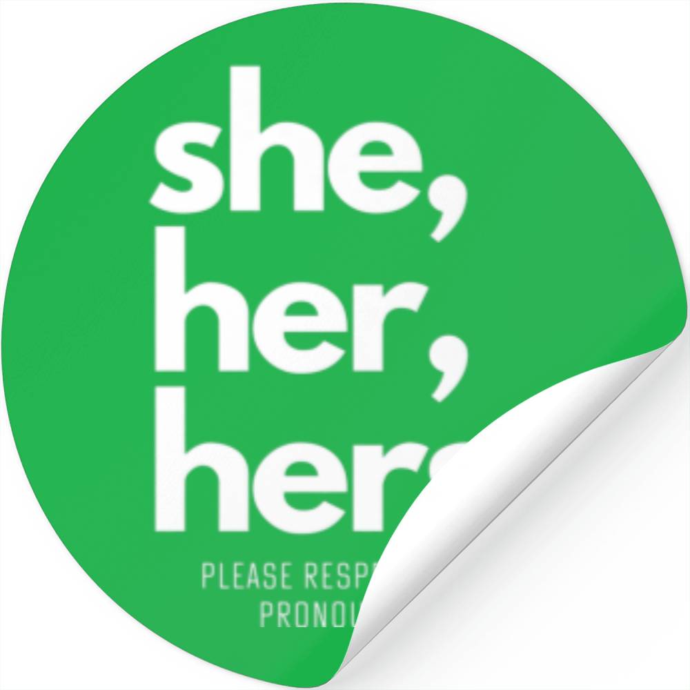 She Her Hers Please Respect My Pronouns Lgbt Pride Stickers