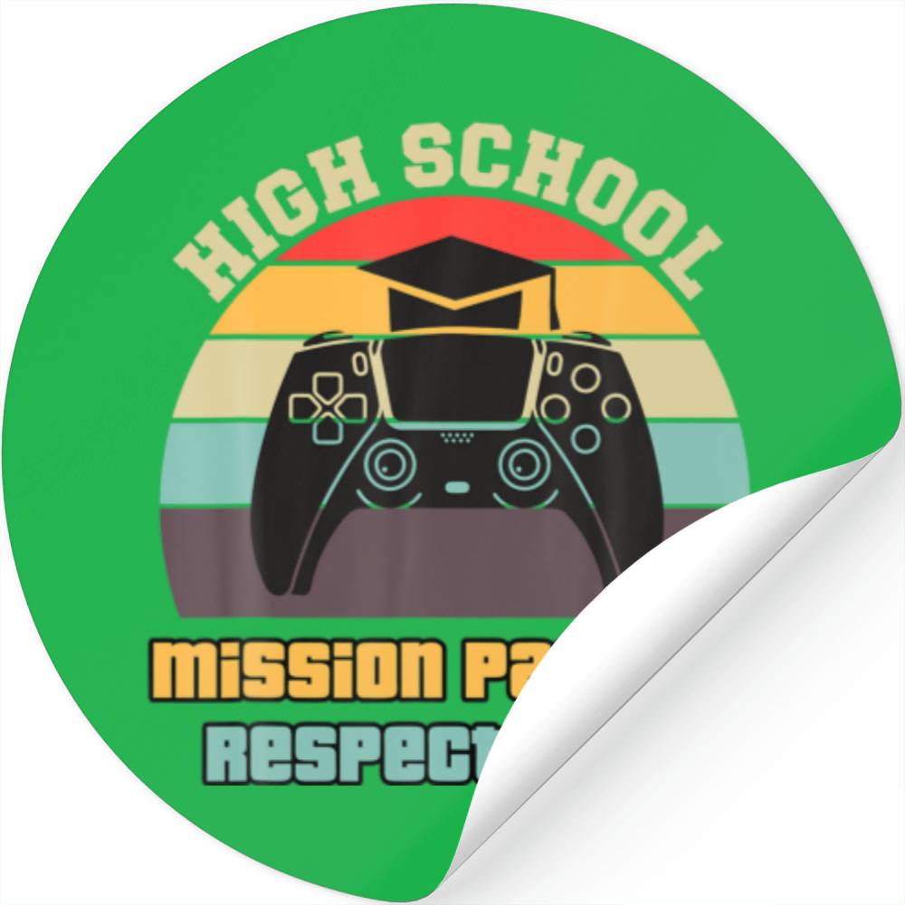 High School Mission Passed , Gamer Men Graduation Stickers