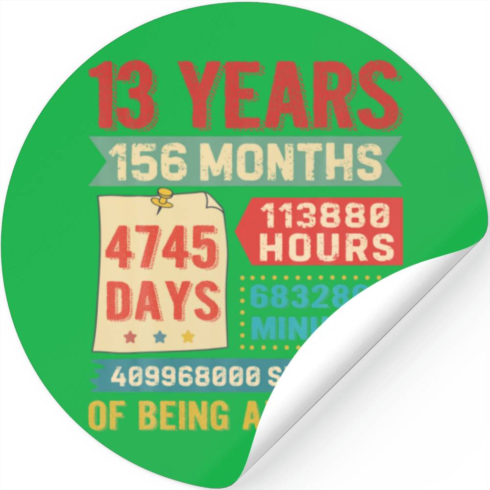 Turning 13 Years Old 13Th Birthday Decorations Bda Stickers