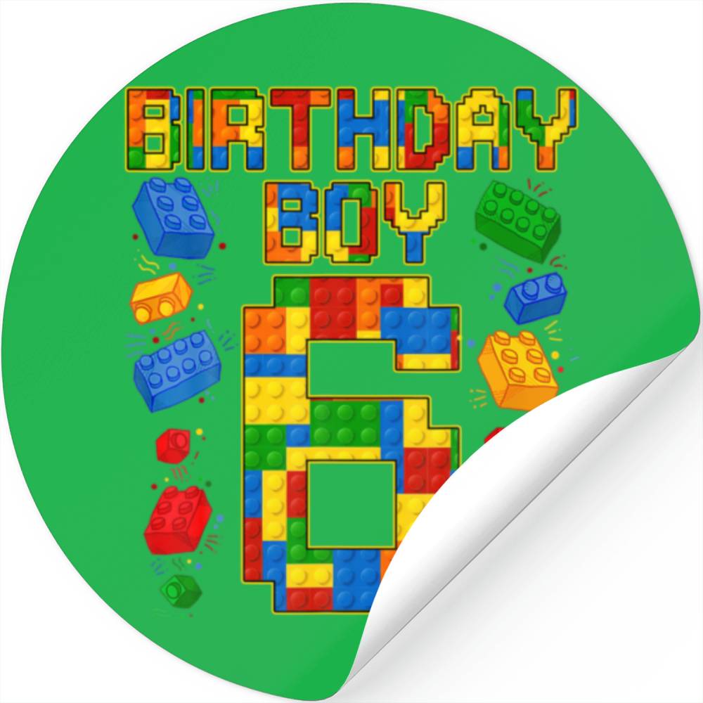 Kids 6Th Birthday Master Builder 6 Years Old Block Stickers