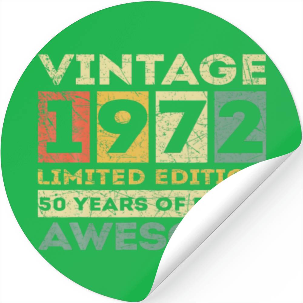 Vintage 1972 Limited Edition 50Th Birthday 50 Year Stickers