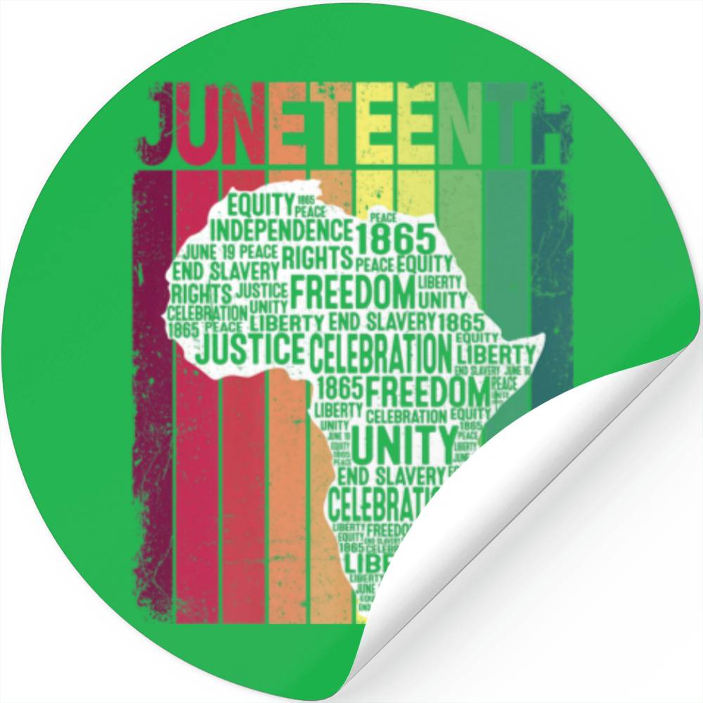 Junenth Ancestors Black African Map American June Stickers