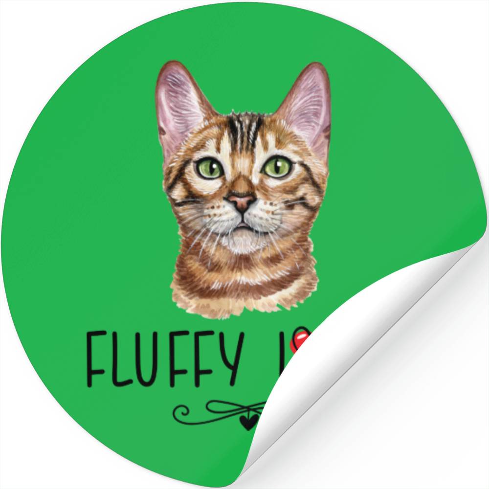Cat Fluffy Love Kitty Meow Portrait Stickers