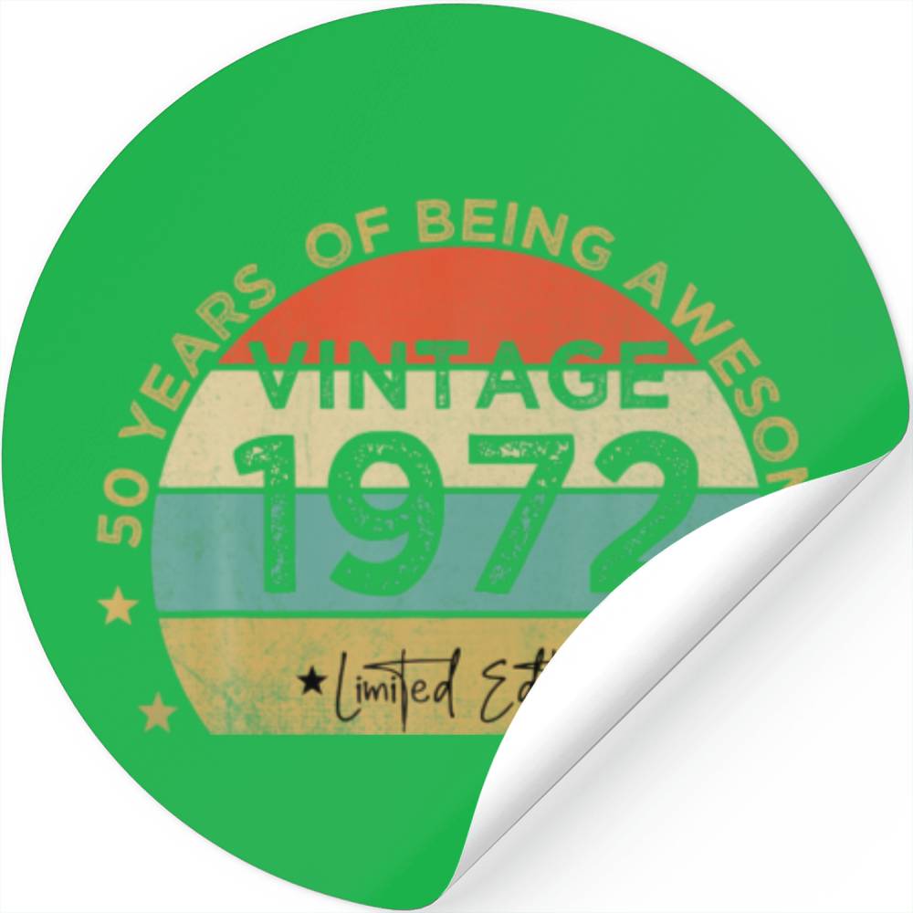 50 Years Old Vintage 1972 Limited Edition 50Th Bir Stickers