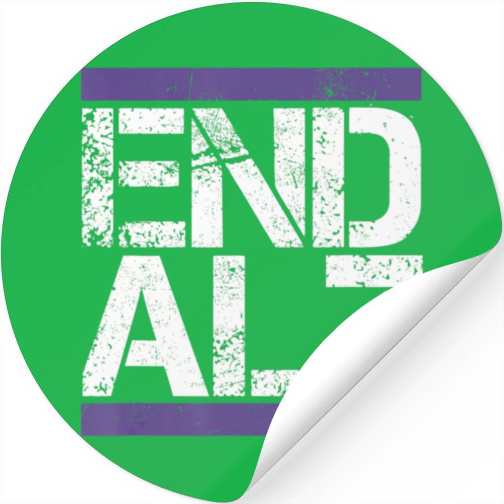 END ALZ For Alzheimer_s Awareness With Bold Letter Stickers