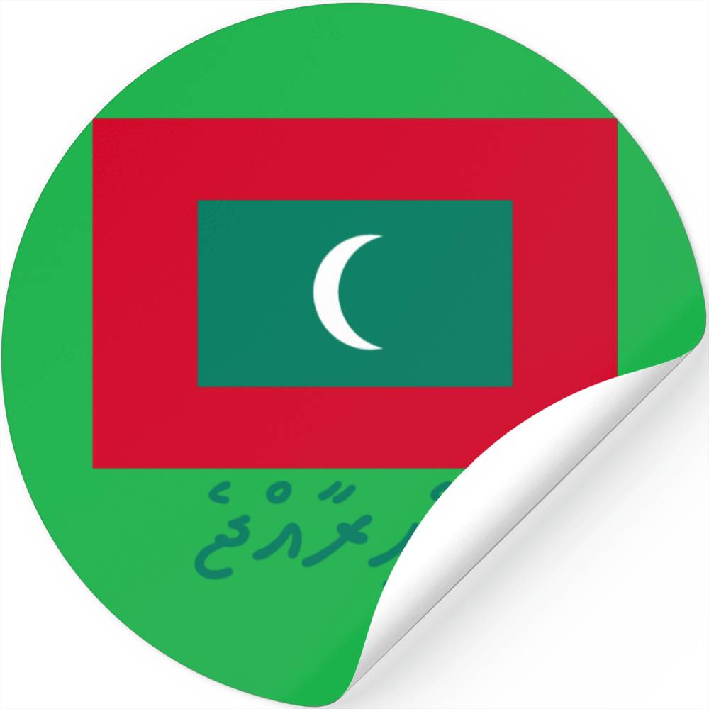 Maldives Flag With Name In Dhivehi Stickers