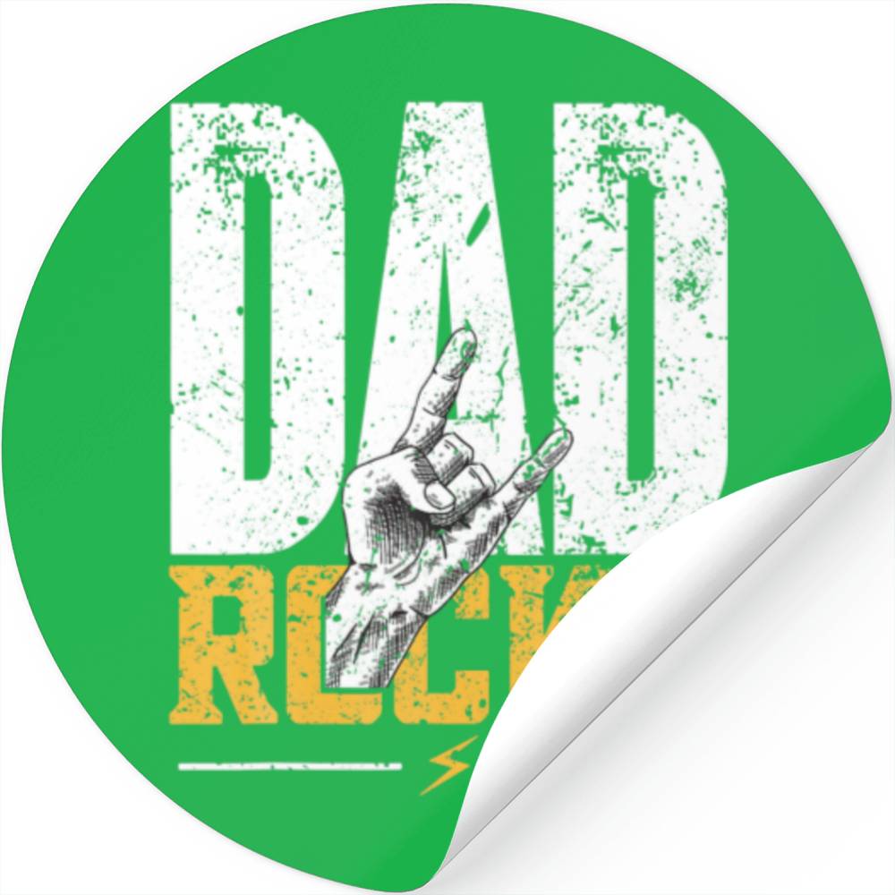 Mens Dad Rocks - Rock And Roll Electronic Rock Gui Stickers