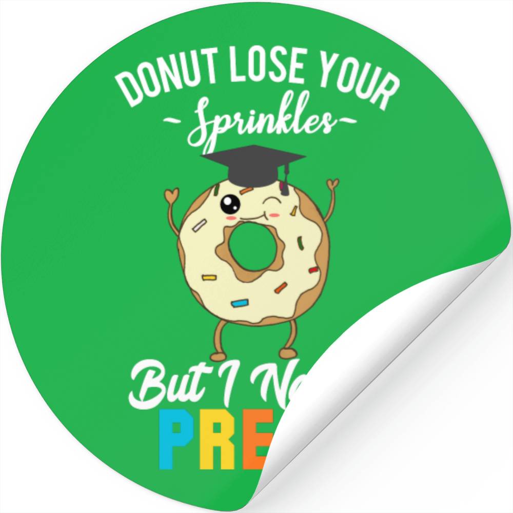 Funny Pre-K Graduation Preschool Graduate Donut Stickers