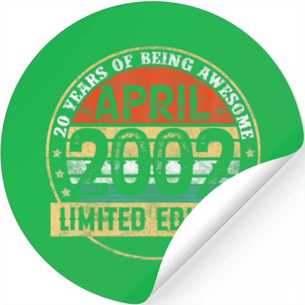 20 Year Old April 2002 Vintage Limited Edition 20T Stickers