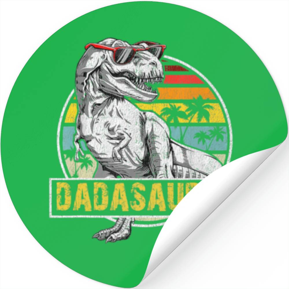 Daddy Saurus T Rex Men Father's Day Family Matchin Stickers