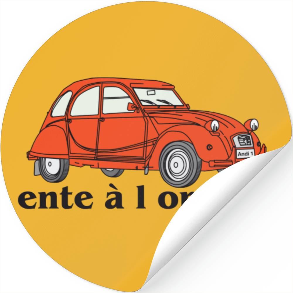 Oldtimer 2cv Ente A L Orange Stickers