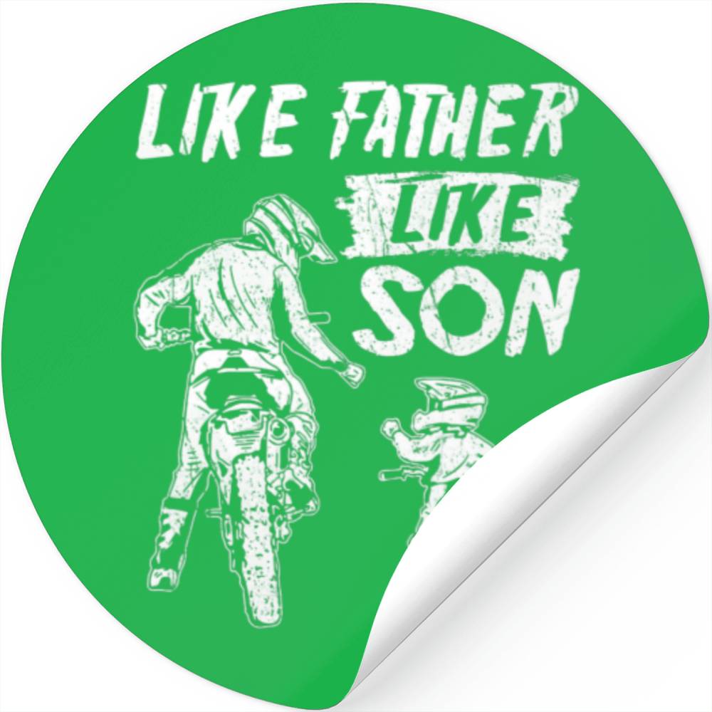 Mens Motocross Dirt Bike Like Father Like Son Fath Stickers