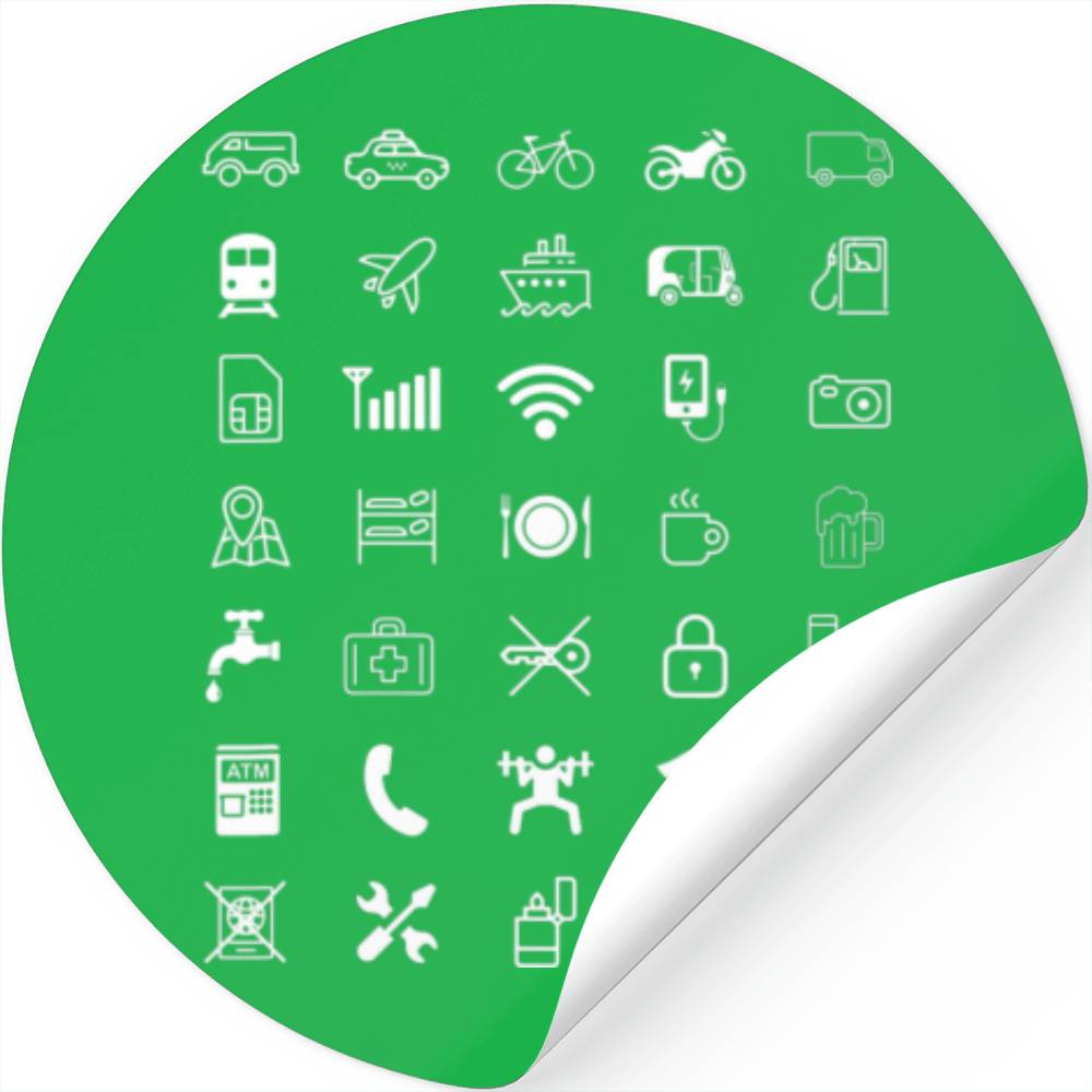 Travel Icons Travel Symbols Wordless Speak Travel Stickers