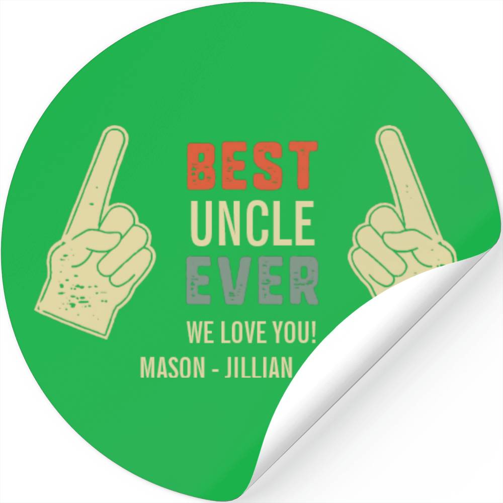Best Uncle Ever Pointing Finger Niece Nephew Names Stickers