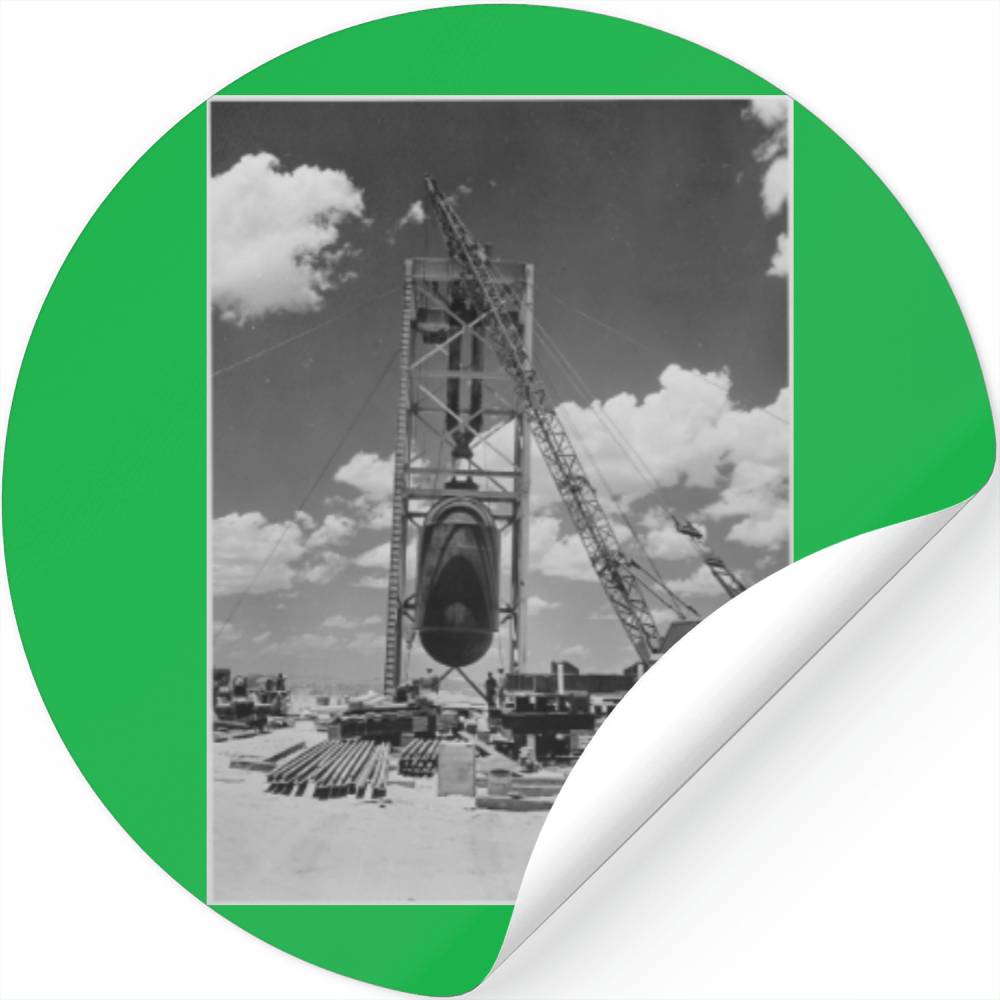 Jumbo Atomic Bomb Positioned For Trinity Test Stickers