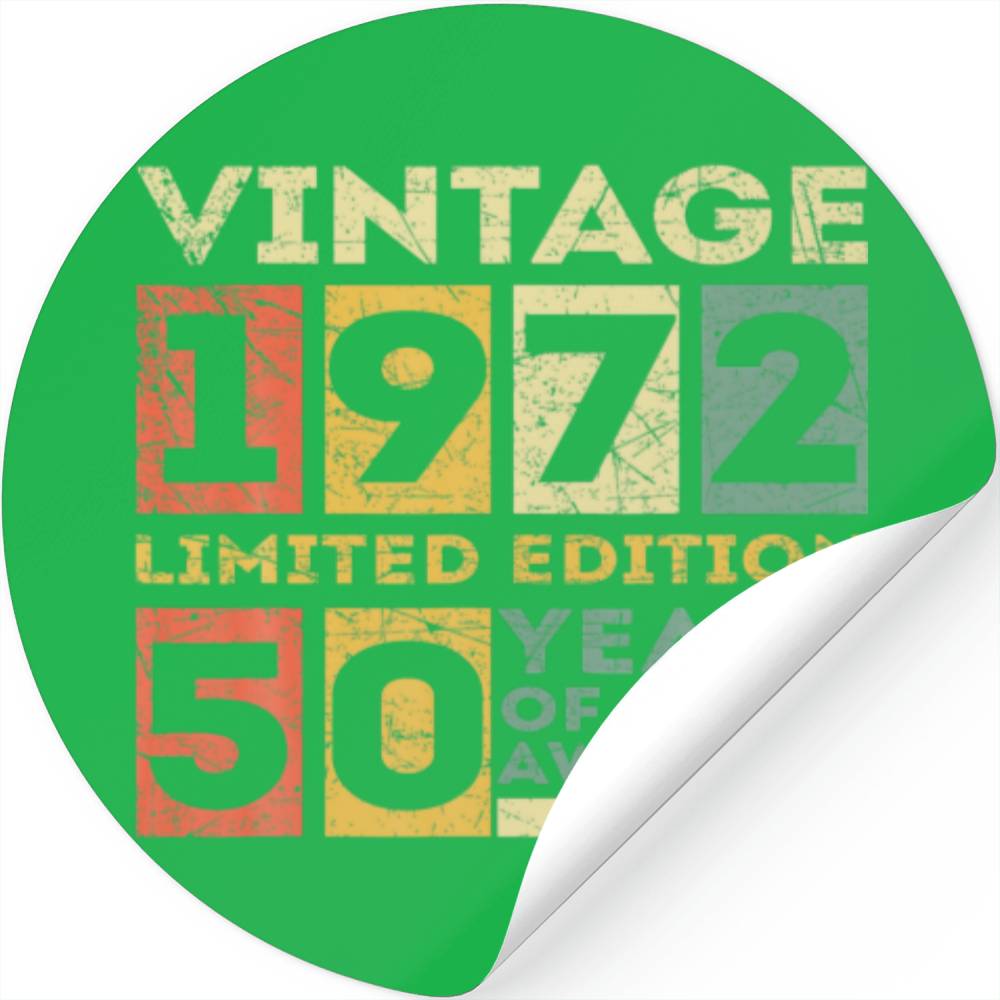 50 Year Old Vintage 1972 Limited Edition 50Th Birt Stickers
