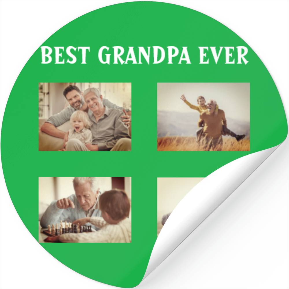 Best Grandpa Ever 4 Photo Collage Create Your Own Stickers