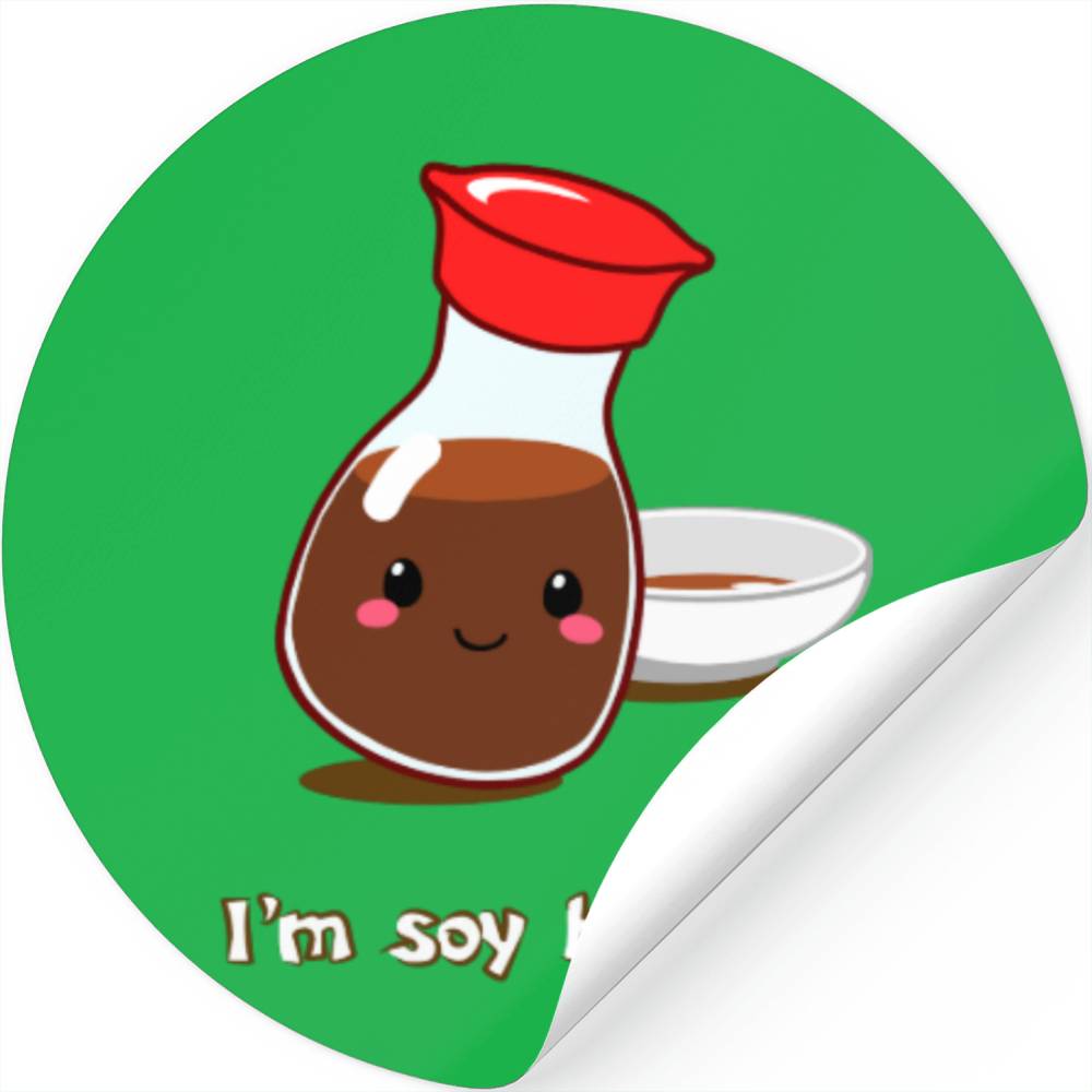 Cute Anime Soy Sauce "I'm Soy Happy!" Stickers