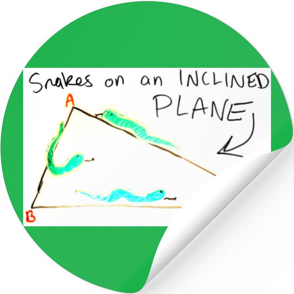 Snakes On An Inclined Plane | Cartoon Drawing Stickers