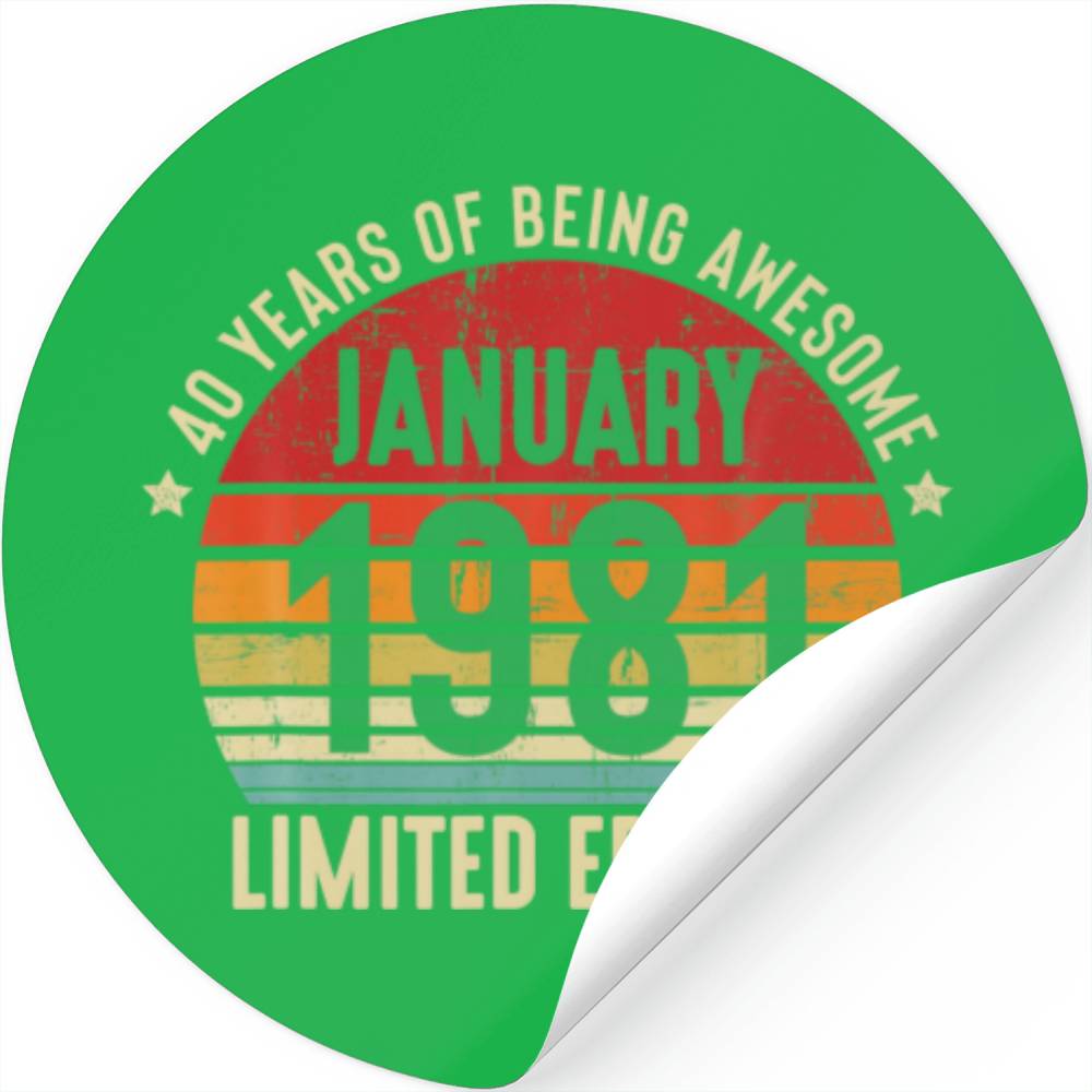 Retro 40 Years Of Being Awesome 40 Years Old 40Th Stickers