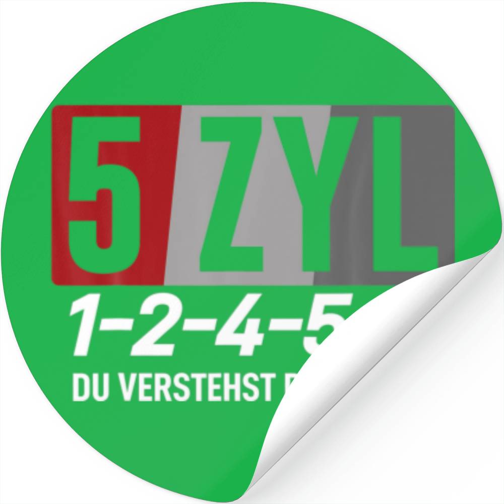 5 Cylinder Engine Car Screwdriver Tuning Stickers