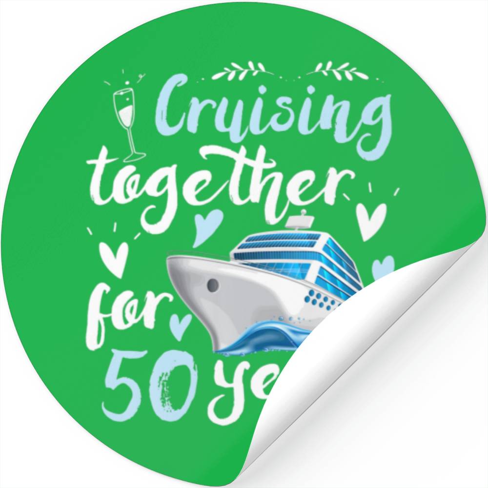 Cruising Together For 50 Years Married For 50 Year Stickers