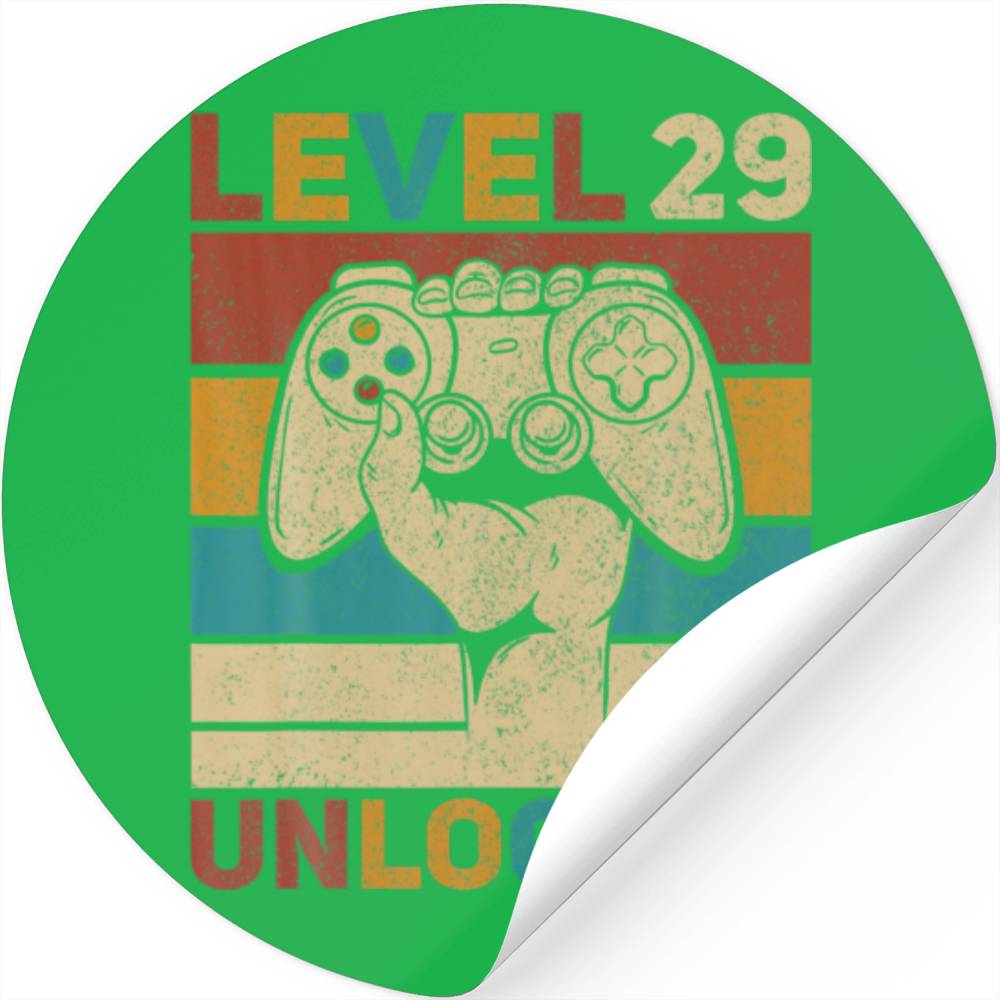 Level 29 Unlocked 29Th Birthday 29 Years Old Gamer Stickers
