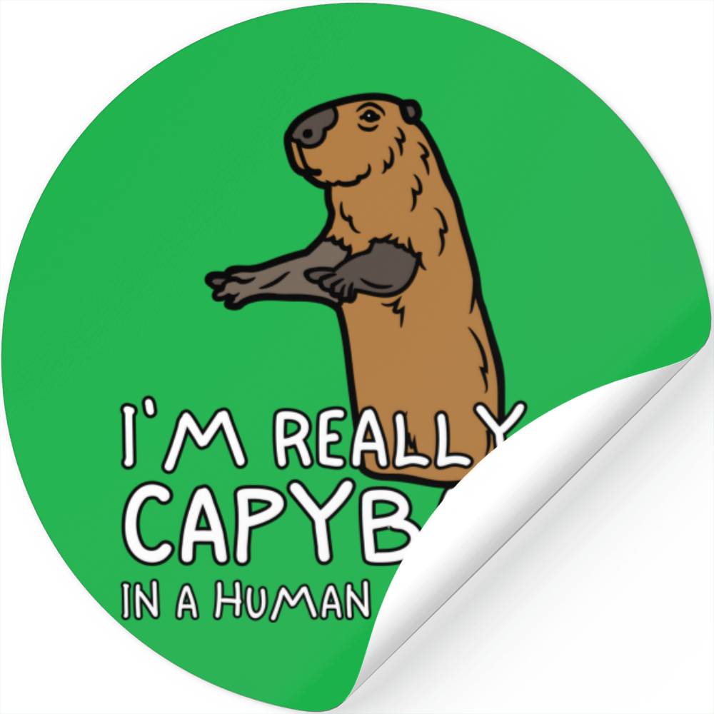 I'm Really A Capybara In A Human Costume Stickers