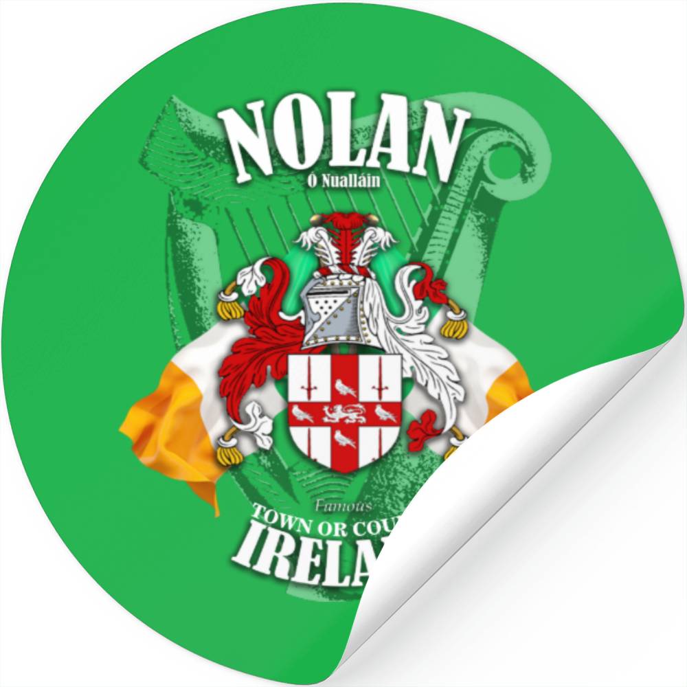 Nolan Crest Coat Of Arms *Add Location* Stickers
