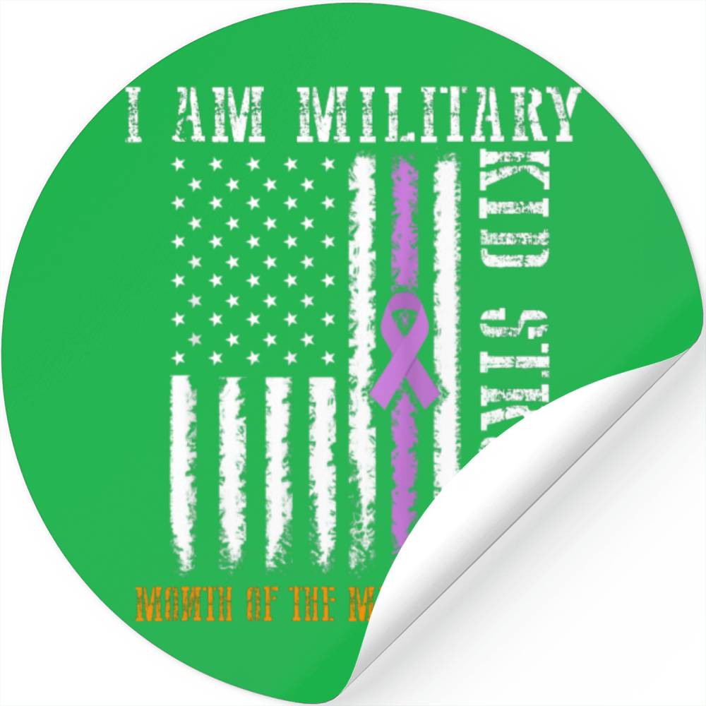 Purple Up For Military Kids Rainbow Military Child Stickers