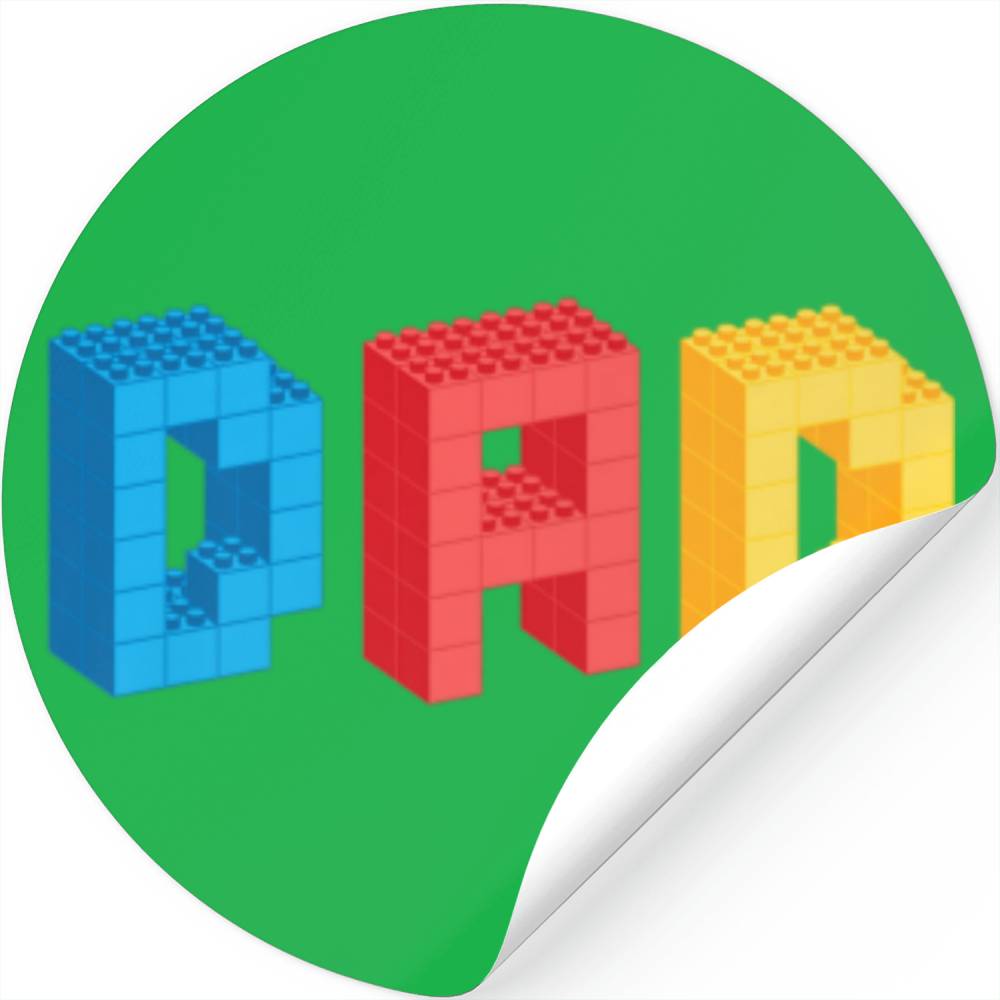 Mens Dad Brick Builder Funny Blocks Master Builder Stickers