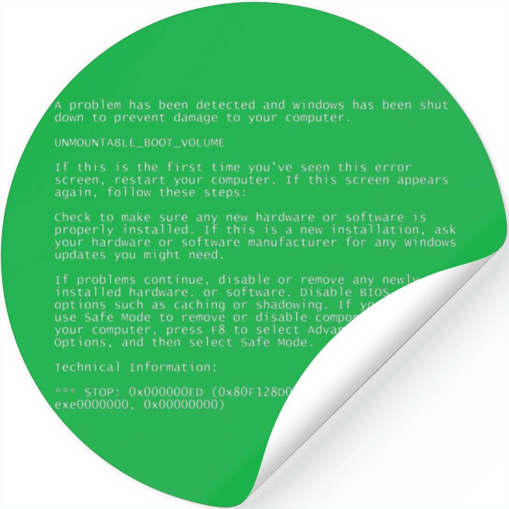 Nerd Windows Blue Screen Of Death Error (EN) Stickers
