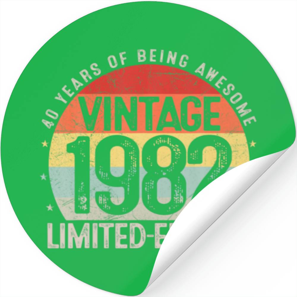 40 Year Old Vintage 1982 Limited Edition 40Th Birt Stickers