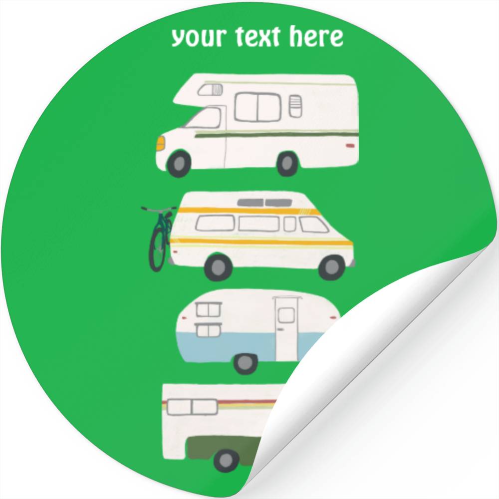 Vintage Retro Campervan Vanlife RV - Customize It! Stickers