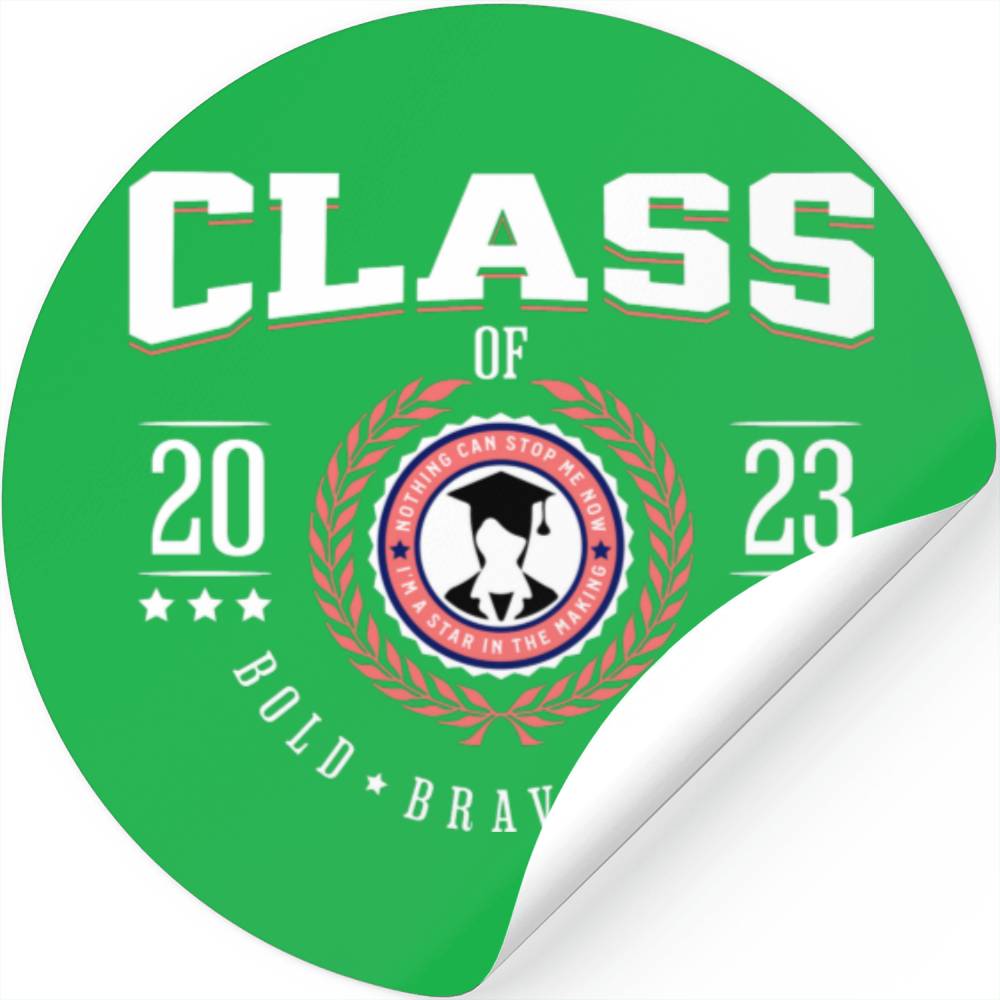 Class Of 2023 Graduation Day White Text Red Shadow Stickers
