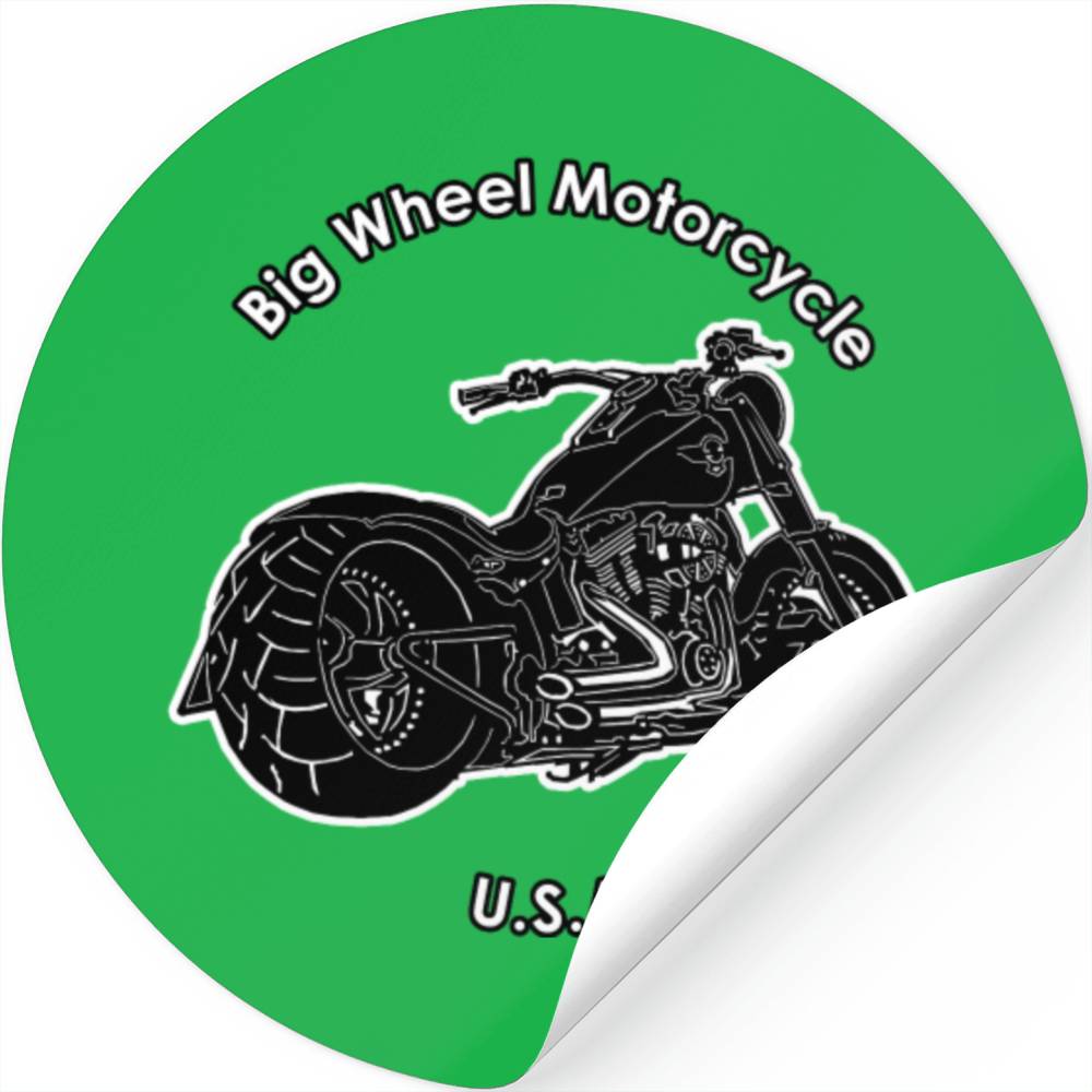Big Wheel Motorcycle USA Art Stickers