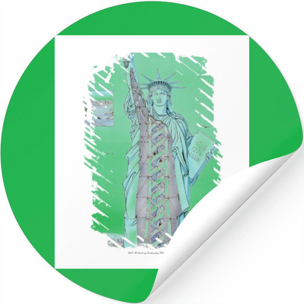 Cross Section Illustration Of Statue Of Liberty Stickers