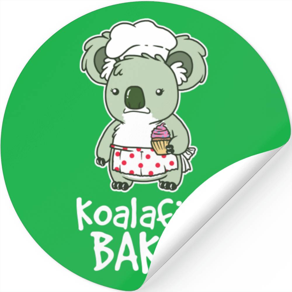 Koala Koalafied Baker Food Cupcakes Bread Lover Cu Stickers
