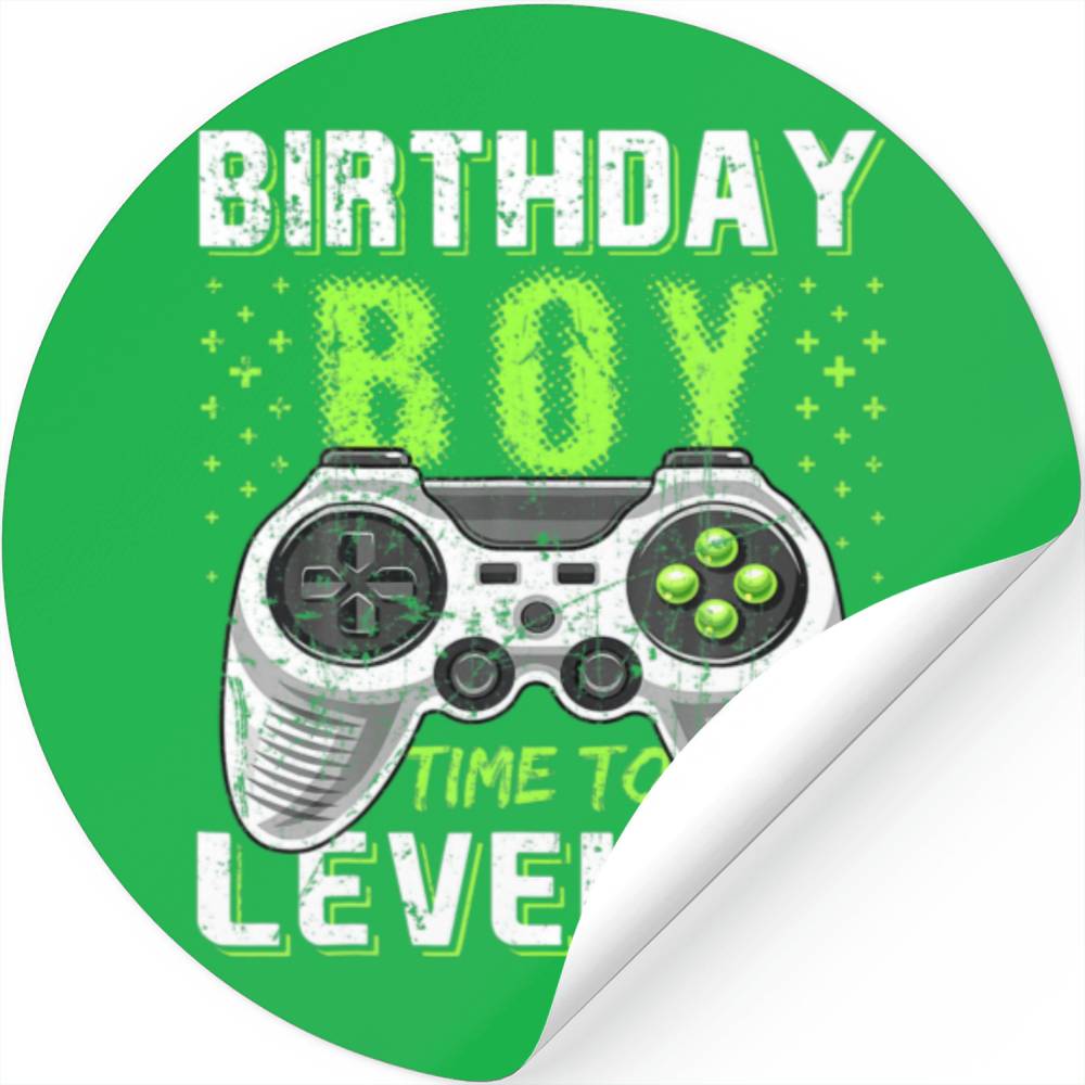 Birthday Boy Time To Level Up Video Game Birthday Stickers