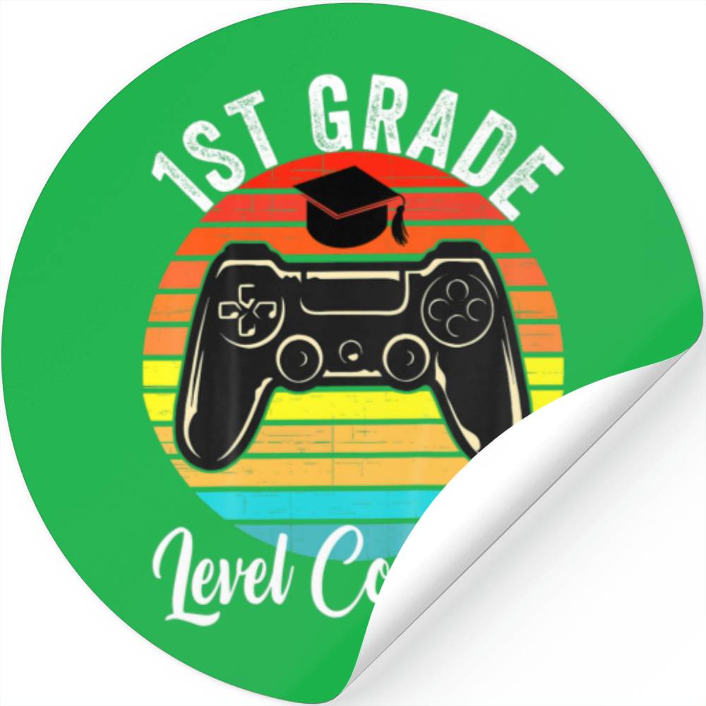 Kids 1St Grade Graduation Level Complete Video Gam Stickers