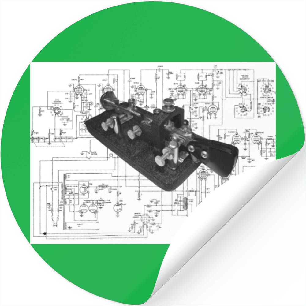 Morse Code Radio Key Schematic Stickers