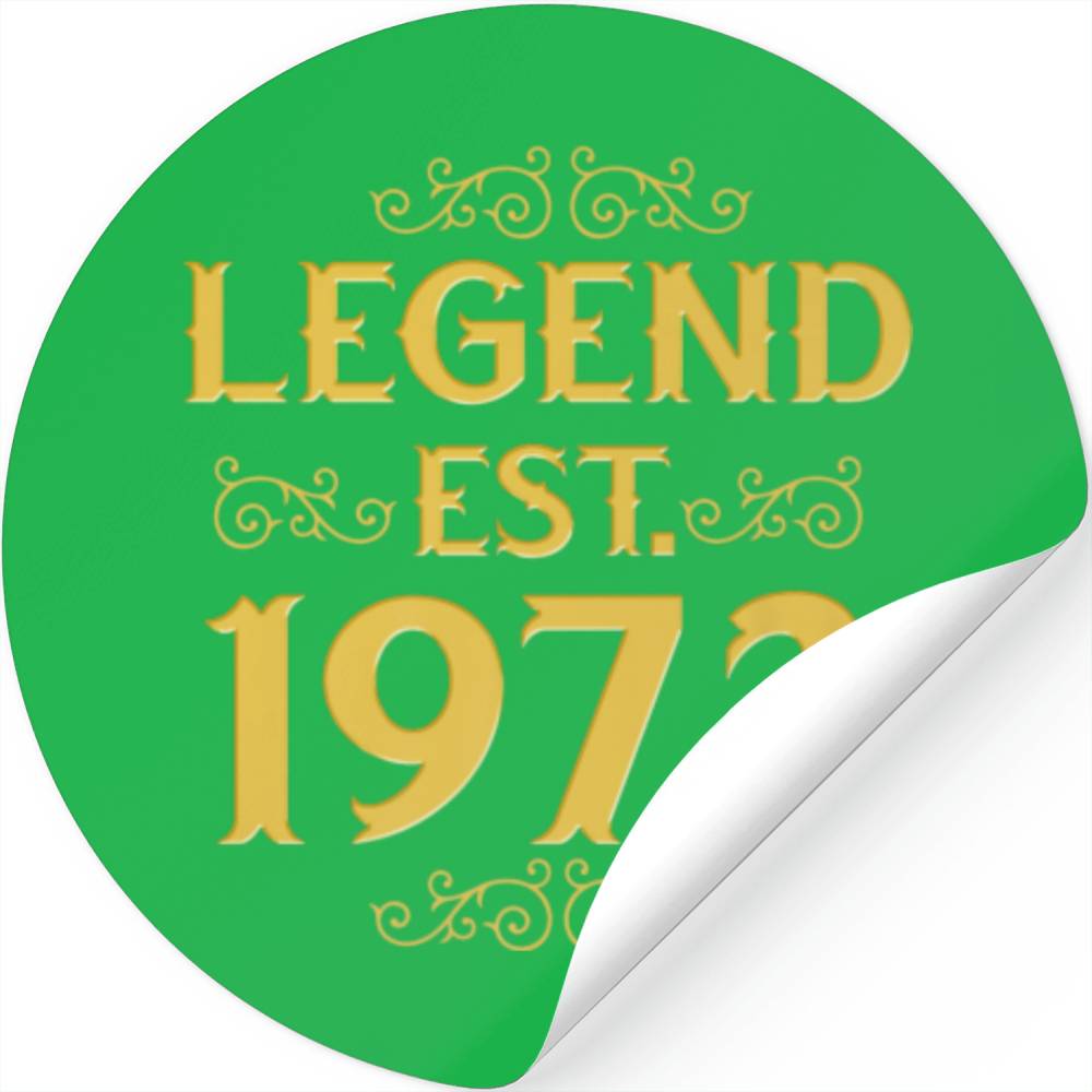 Legend Established 1972 Vintage 50Th Birthday Stickers