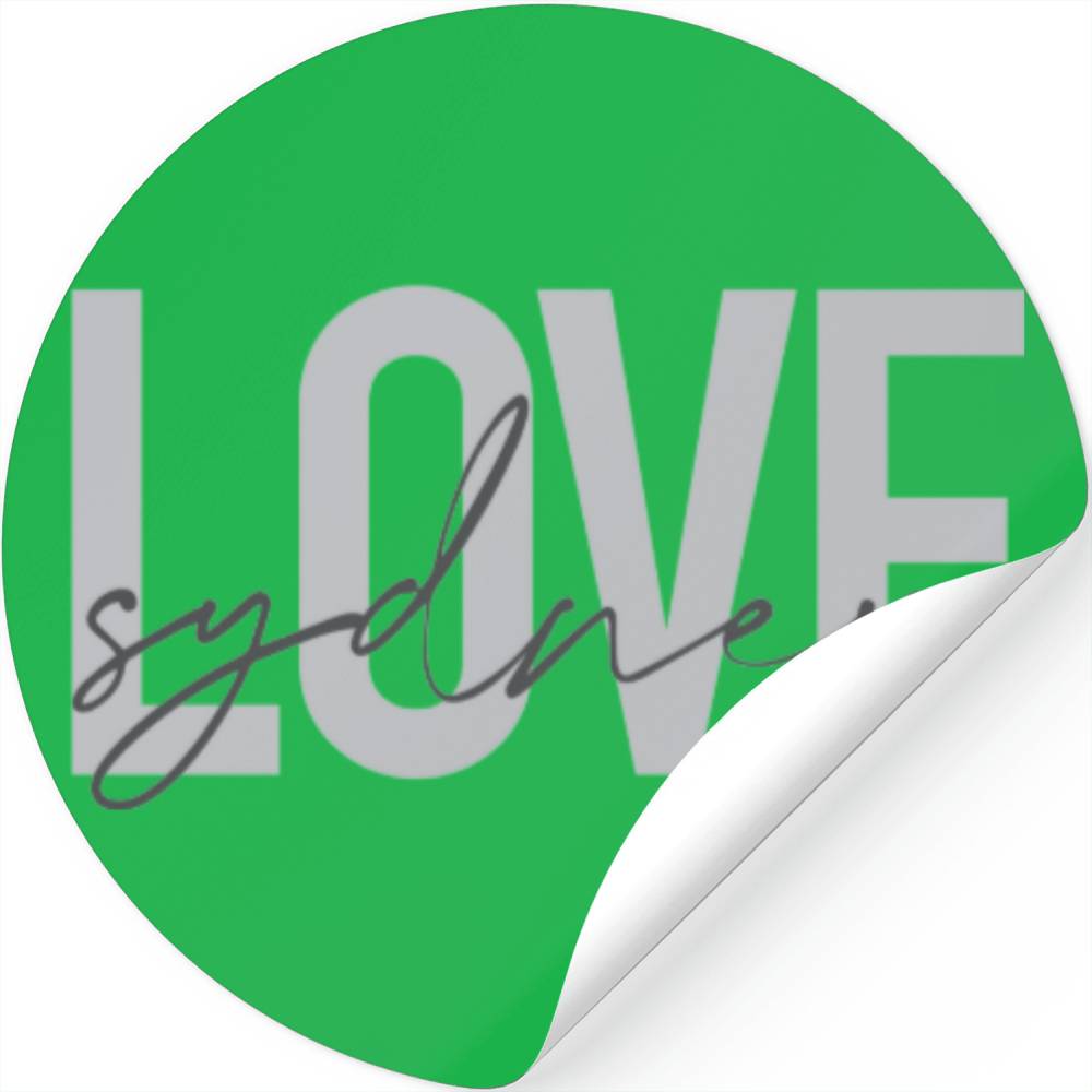 Simple, Modern, Cool, Urban Design Love Sydney Polo Stickers
